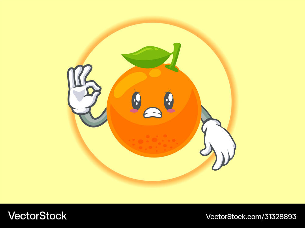 Angry mad face ok nice agreement gesture mascot Vector Image