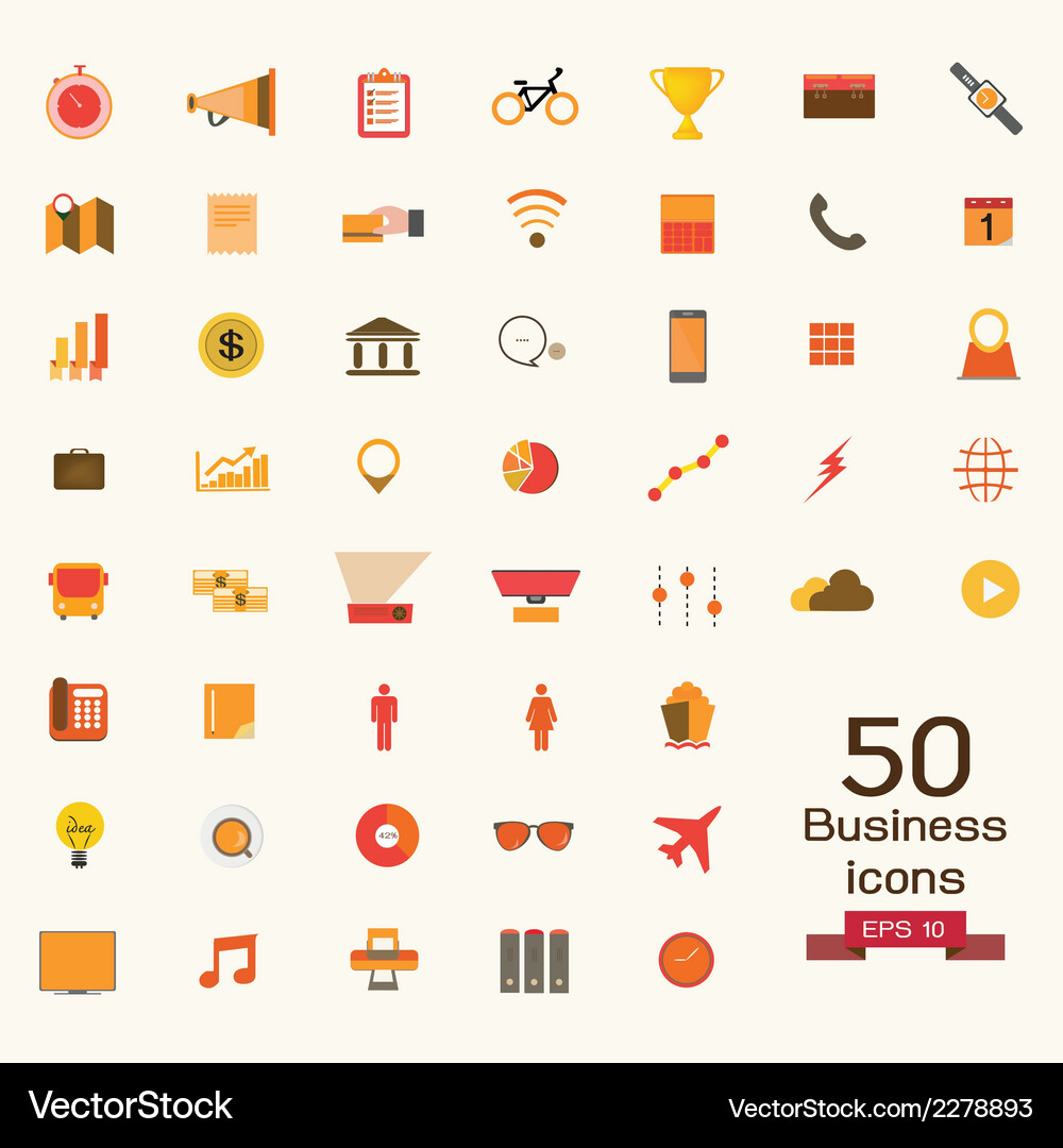 Business icons signs Royalty Free Vector Image