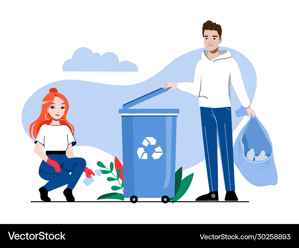 Concept of zero waste and recycling save planet Vector Image