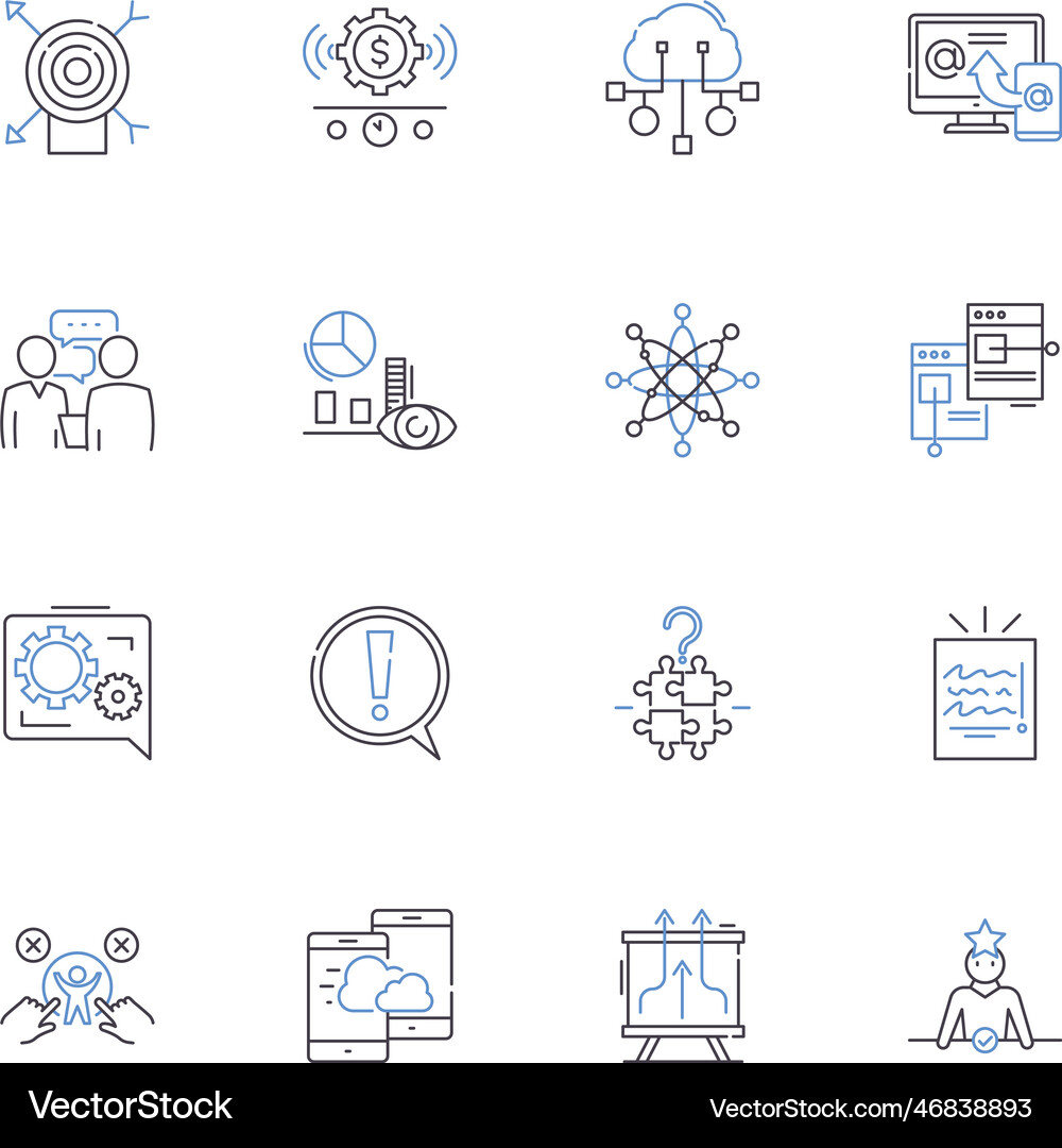 Diversity inclusion line icons collection Vector Image
