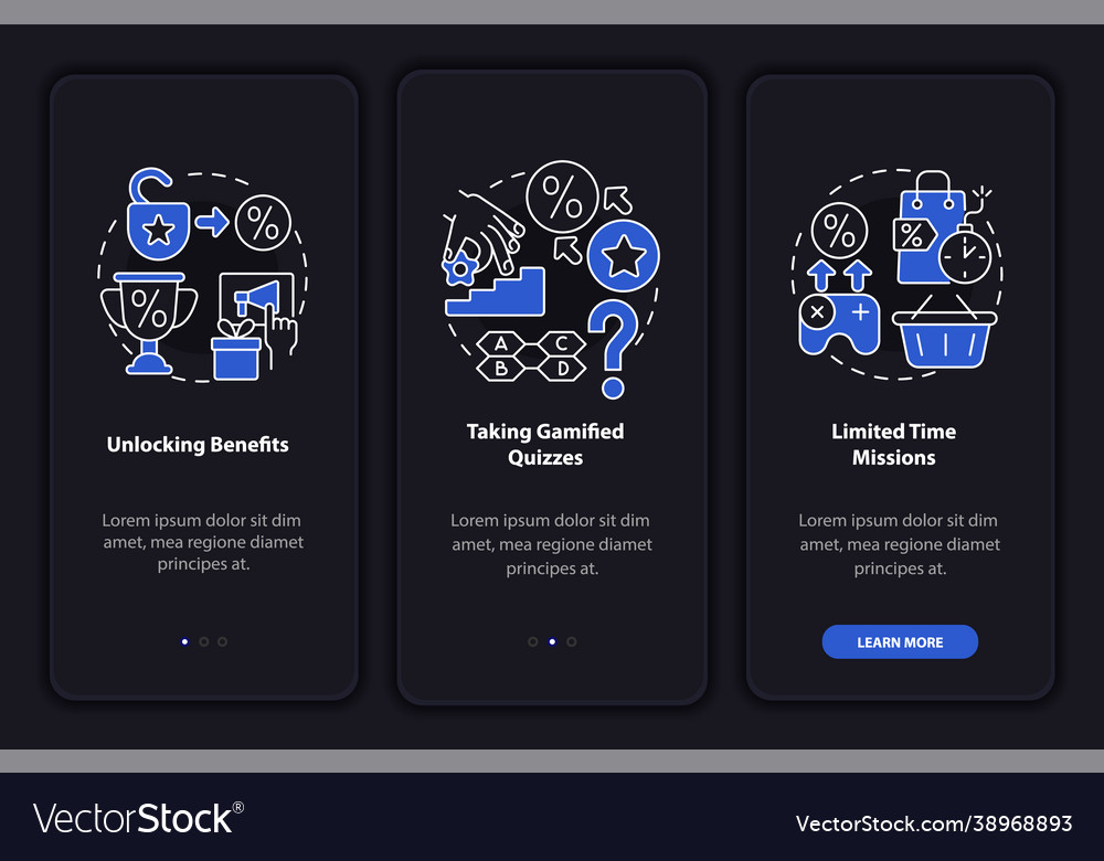 Gamified loyalty programs examples dark Royalty Free Vector Gamified loyalty programs examples dark Royalty Free Vector