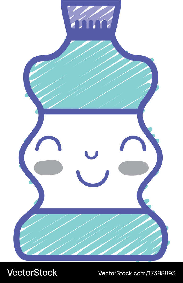 Kawaii cute happy beverage bottle Royalty Free Vector Image