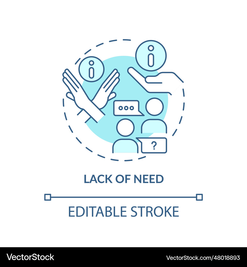 Lack of need soft blue concept icon Royalty Free Vector