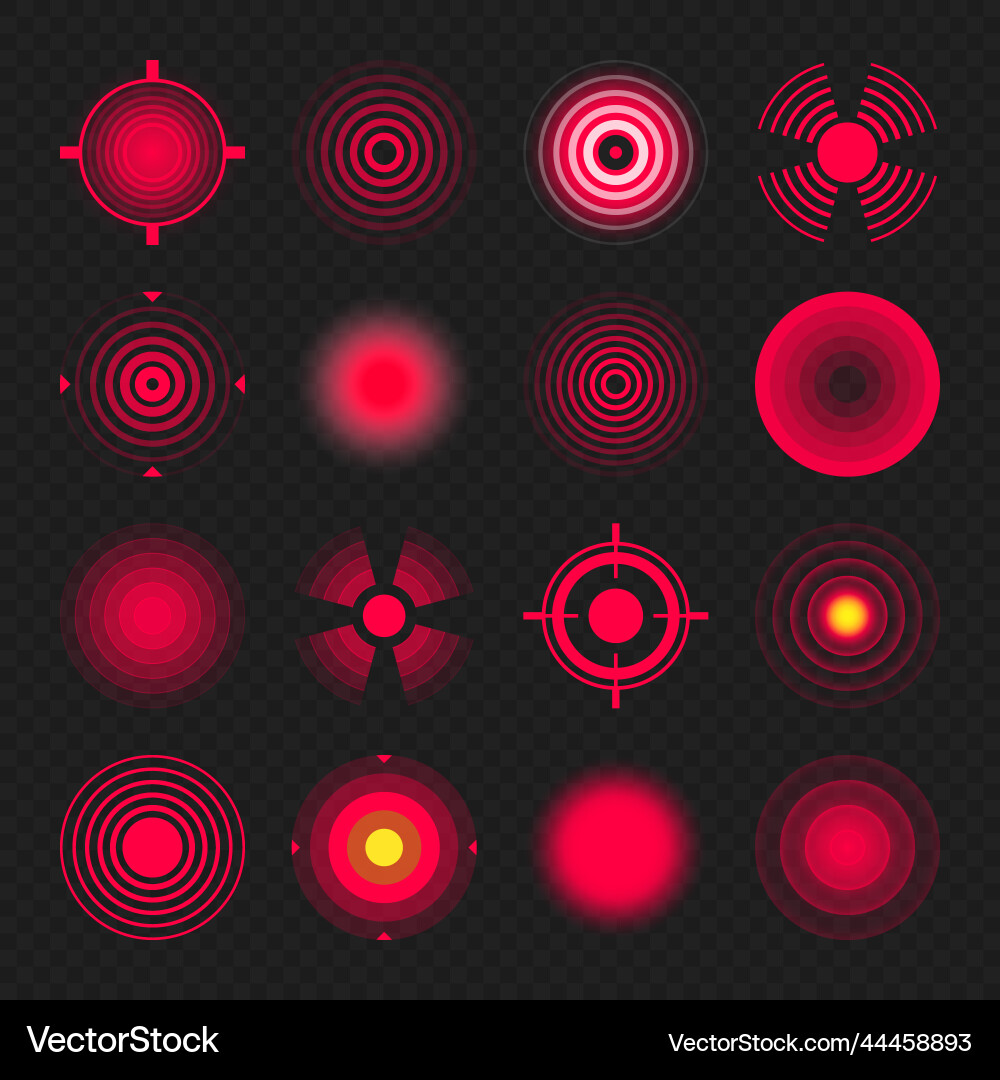 Pain localization marks painful area aching spot Vector Image