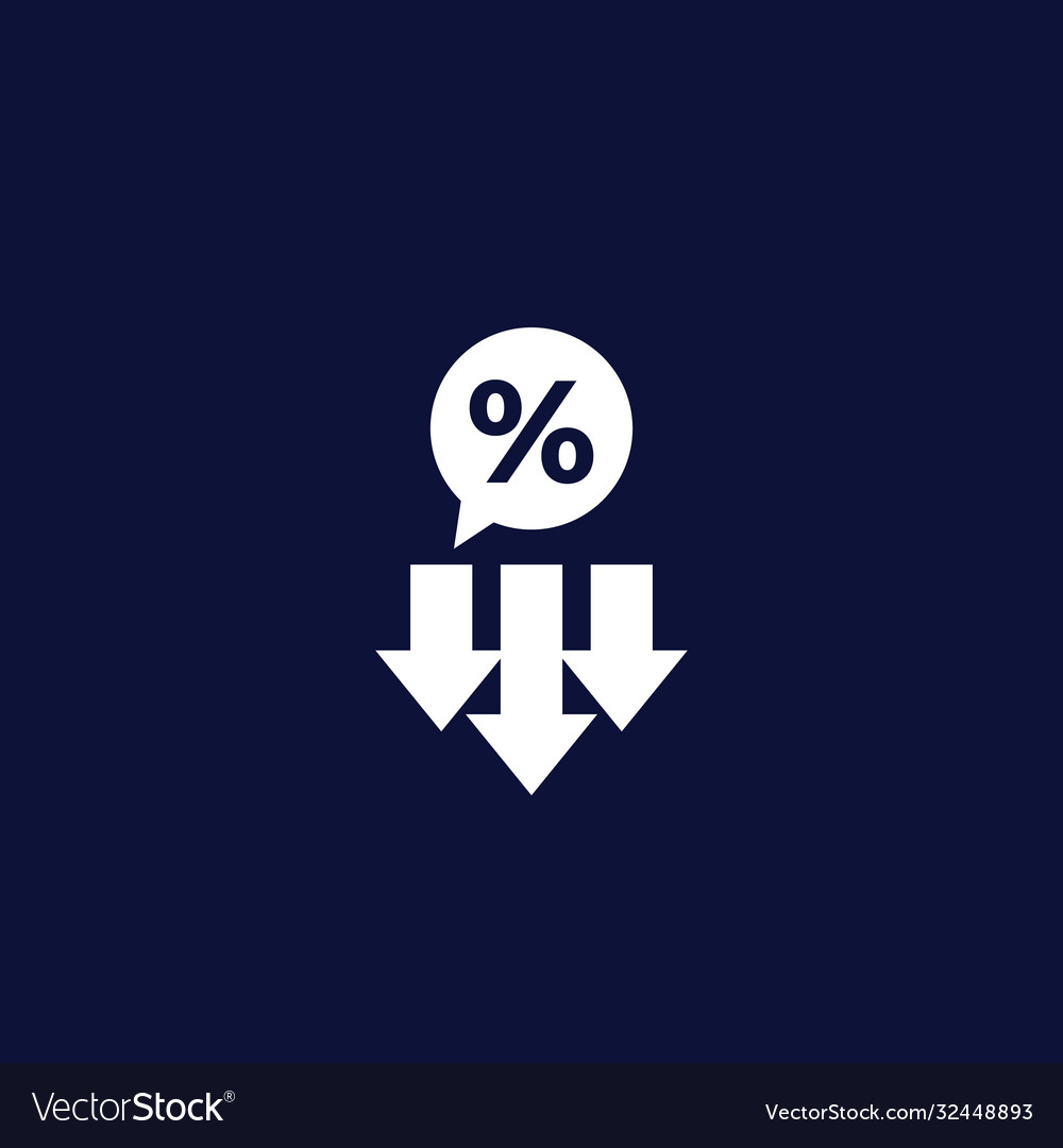 Profit decrease reduction icon Royalty Free Vector Image