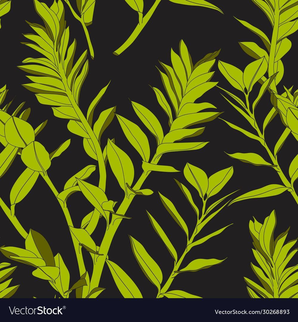 Seamless tropical pattern vivid tropic foliage Vector Image Seamless tropical pattern vivid tropic foliage Vector Image