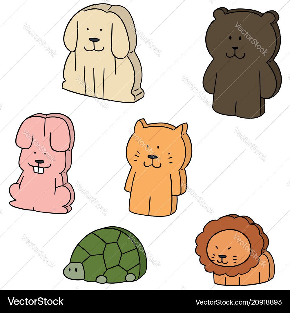 Set of animal eraser Royalty Free Vector Image