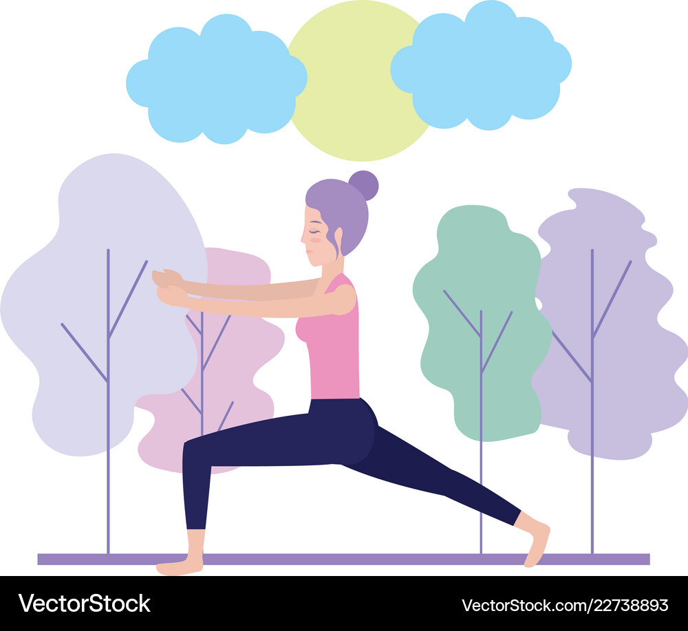 Woman and yoga Royalty Free Vector Image - VectorStock