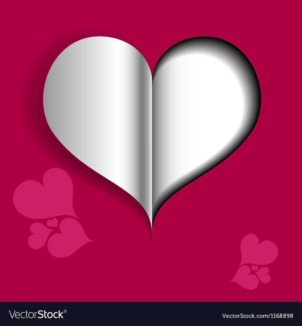 Abstract Valentine Card With Paper Heart Vector Image