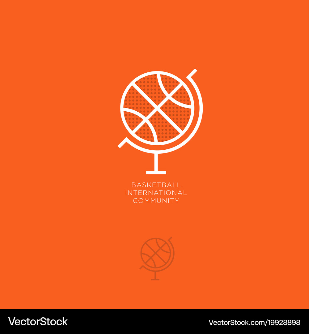 Basketball ball globe community logo Royalty Free Vector