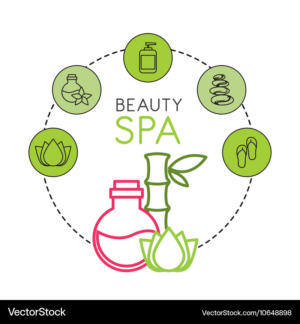 Beauty spa set flat icons Royalty Free Vector Image
