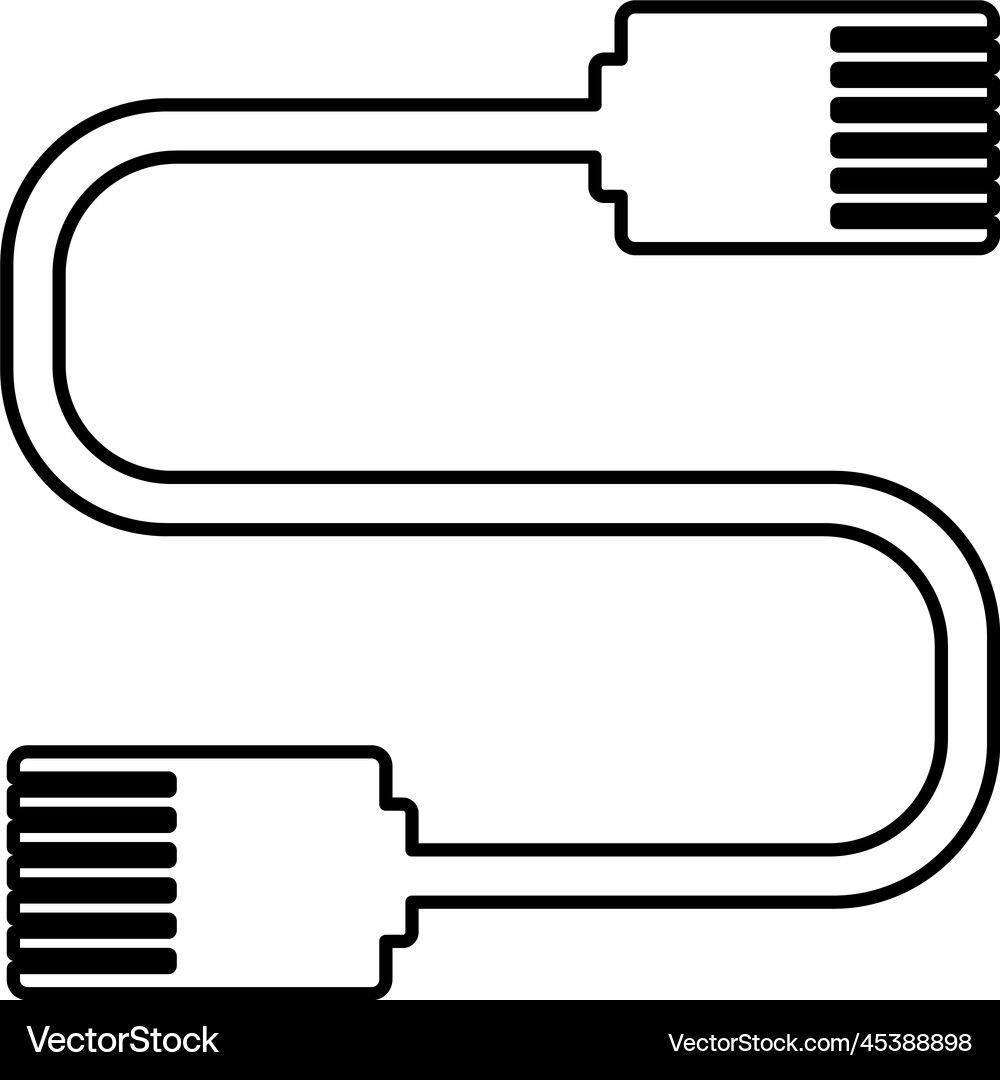 Broadband cable connector outline icon line art Vector Image