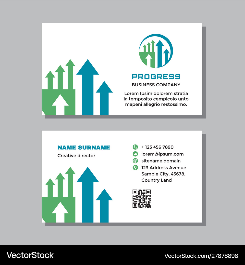 Business visit card template with logo Royalty Free Vector