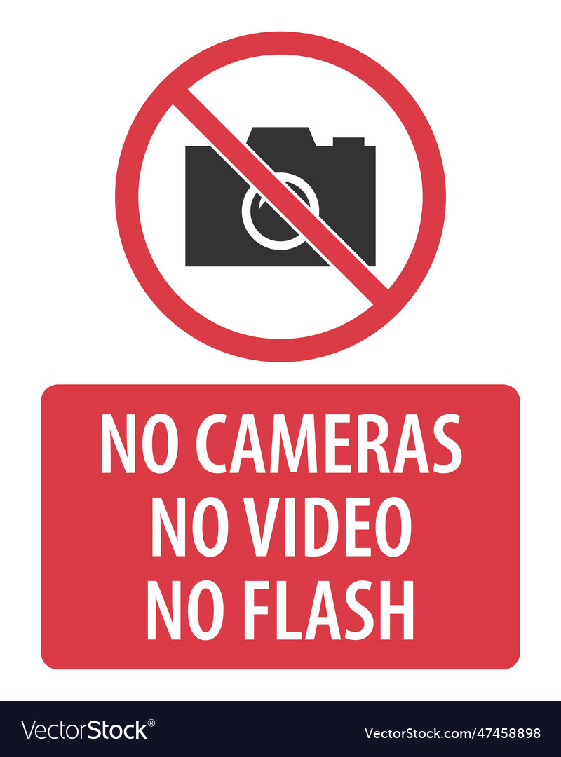 Camera prohibited sign no photo and video Vector Image
