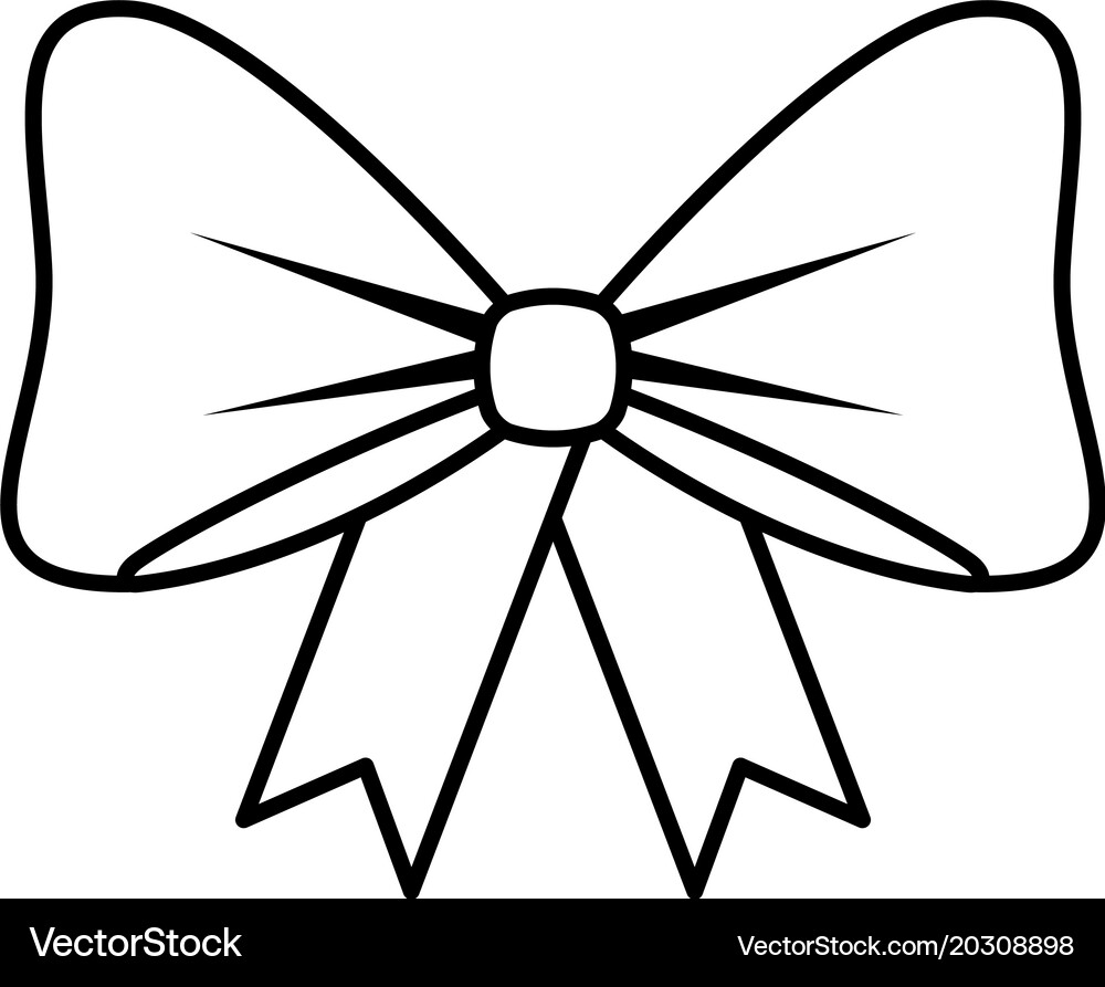 Delicate bow ribbon decoration ornament Royalty Free Vector