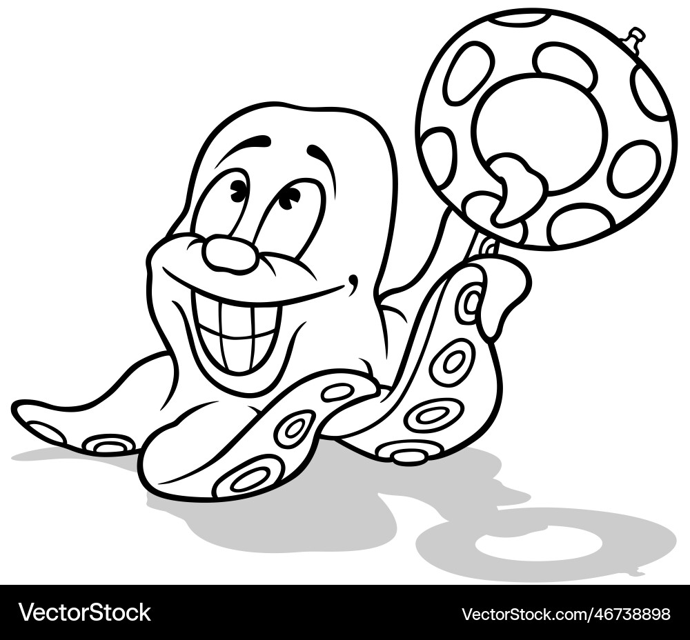 Drawing of a smiling octopus Royalty Free Vector Image