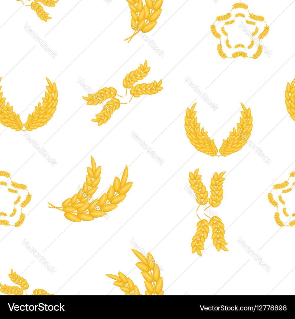 Grain of wheat pattern cartoon style Royalty Free Vector