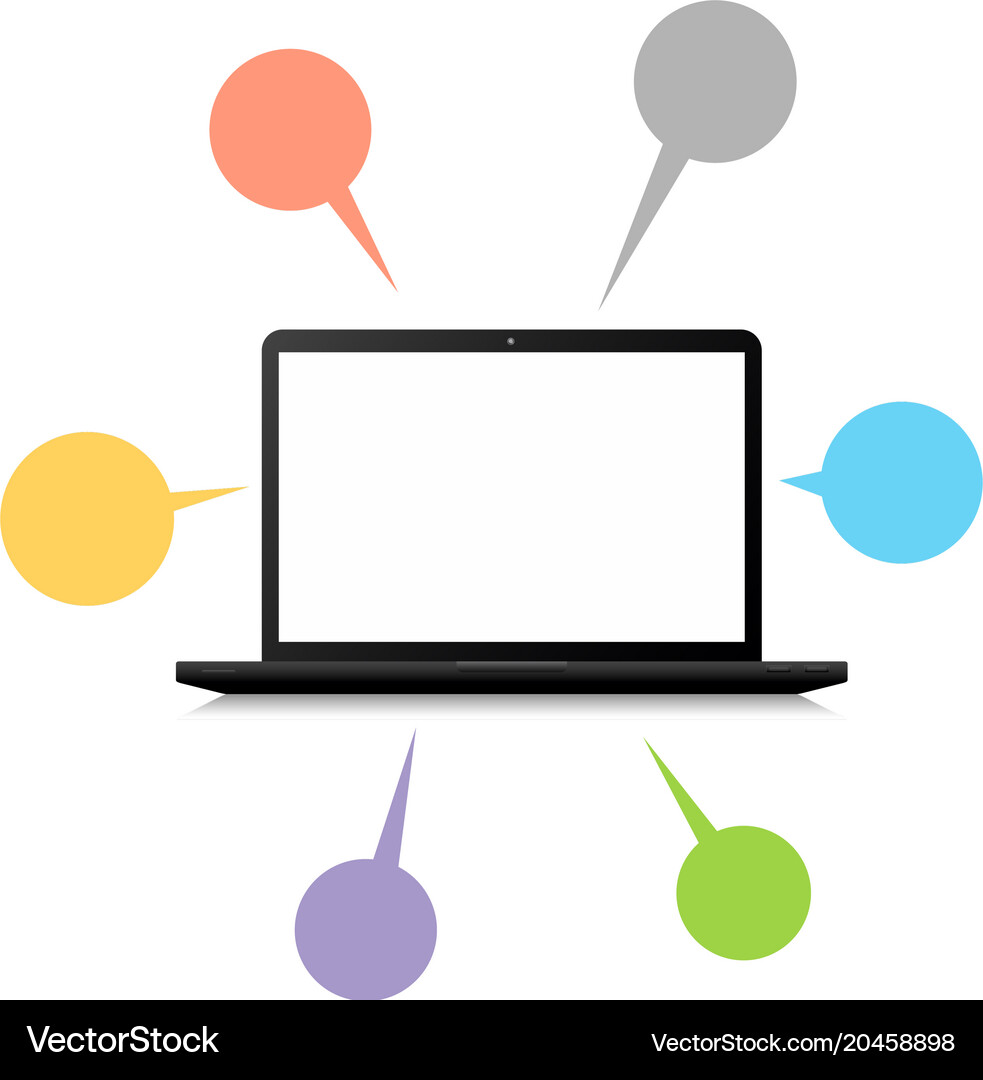 Multimedia notebook laptop business infographic Vector Image