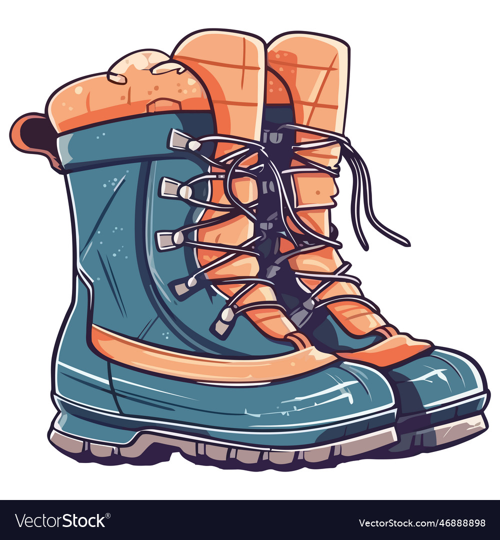 Pair of modern boots Royalty Free Vector Image