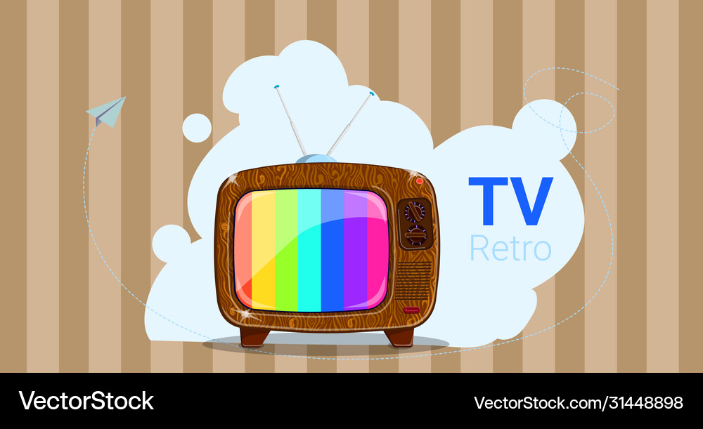 Retro tv in cartoon style Royalty Free Vector Image