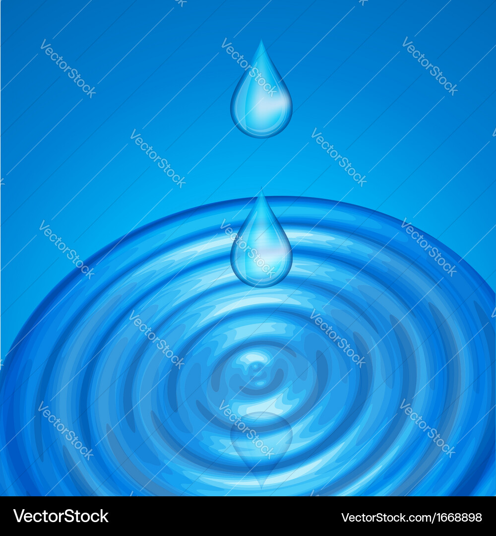 Round transparent drop of water Royalty Free Vector Image