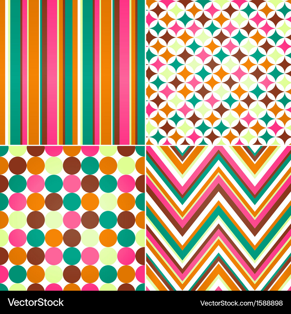 Striped Zigzag Polka Dot Background Royalty Free Vector