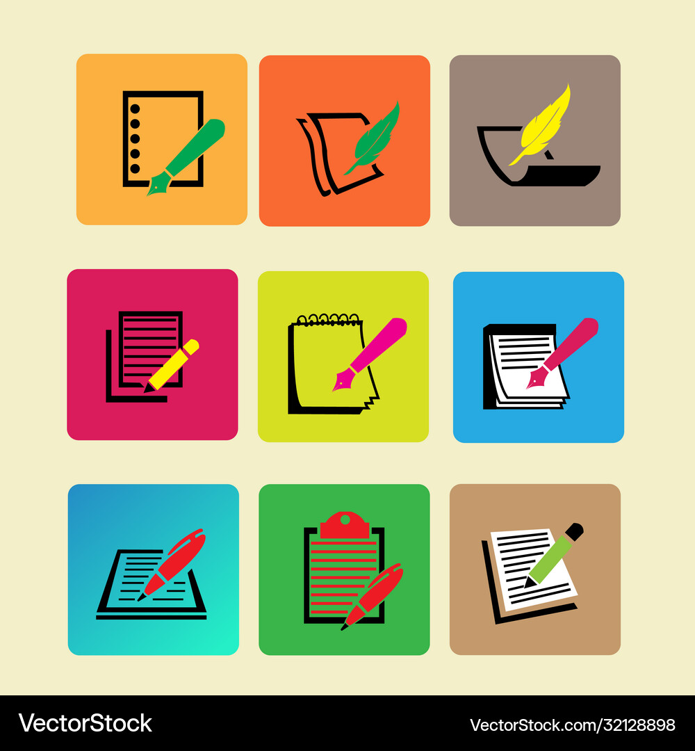 Symbol setsymbol icon for overview Royalty Free Vector Image