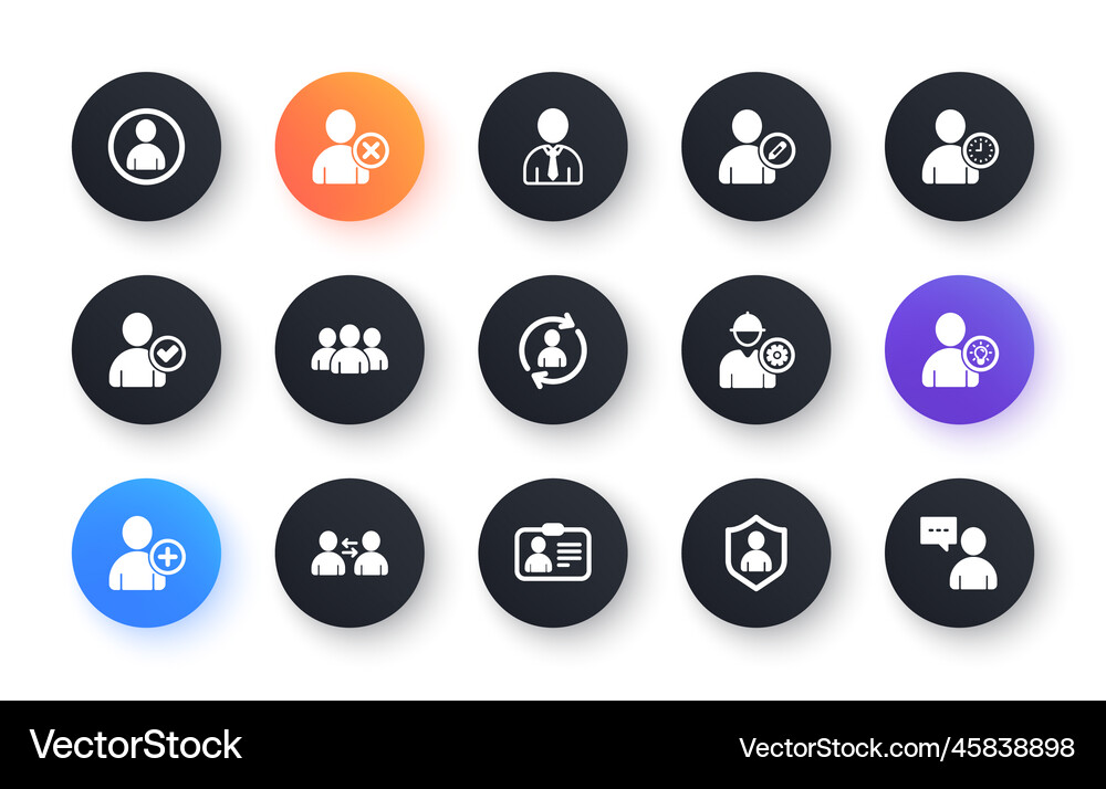 User person icons profile group and support Vector Image