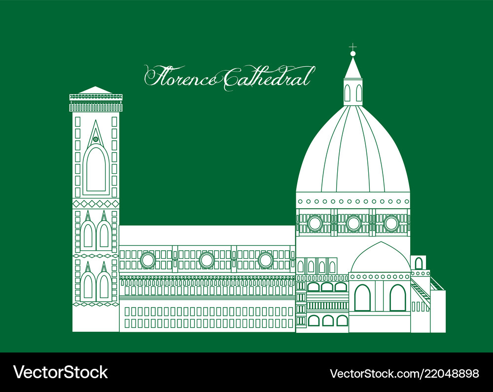 With the beautiful florence cathedral Royalty Free Vector
