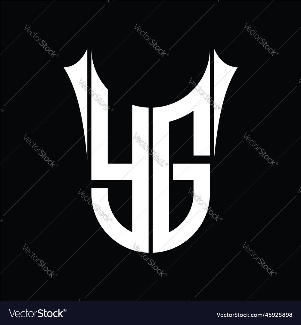 Yg logo monogram shield sharp half round shape Vector Image