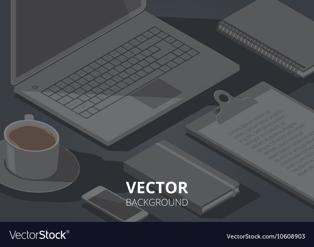 Background office object a4 horizontal Royalty Free Vector