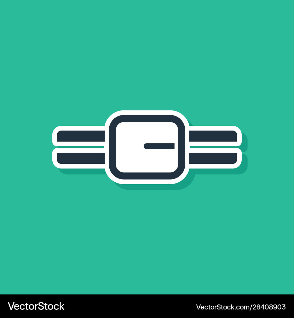 Blue collar with name tag icon isolated on green Vector Image