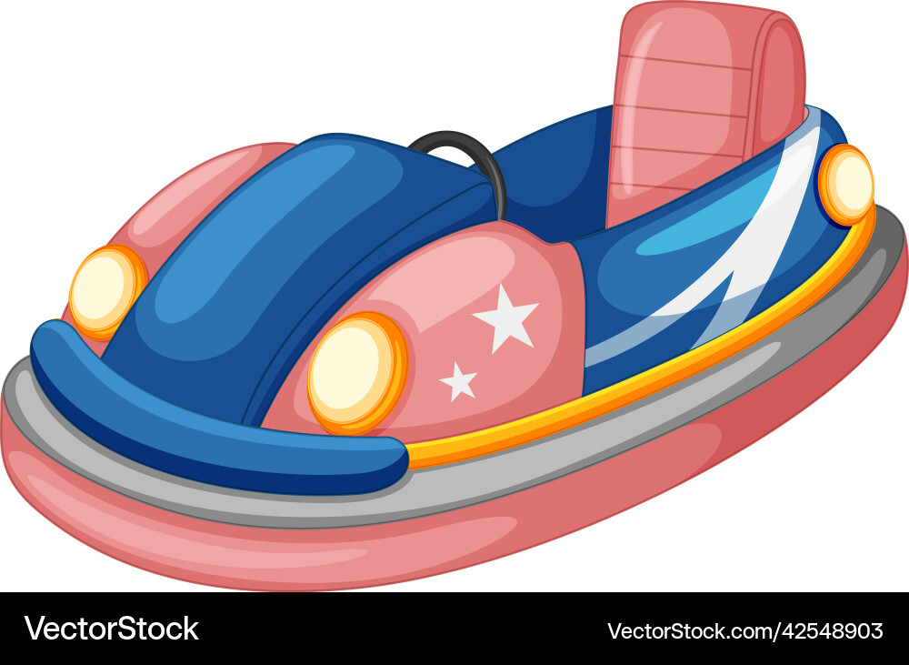 Cartoon bumper car on white background Royalty Free Vector