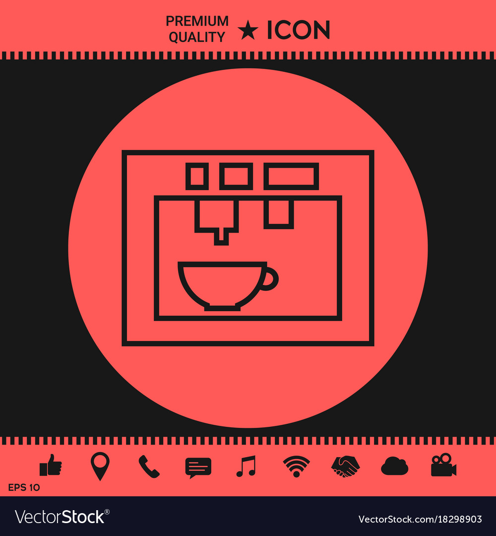 Coffee machine maker linear icon Royalty Free Vector Image