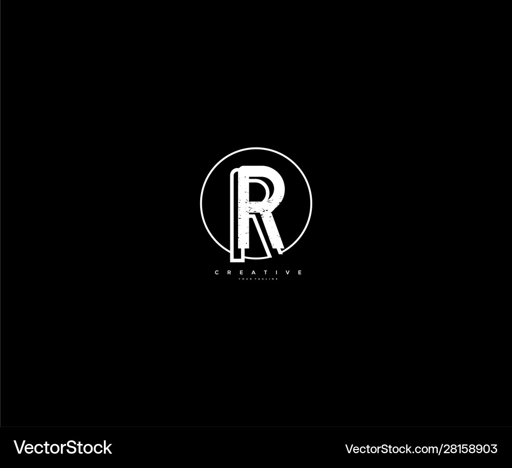 Creative initial r letter line modern minimalist Vector Image