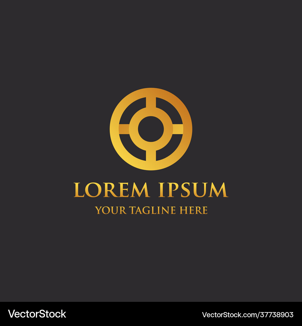Elegant company gold logo image Royalty Free Vector Image