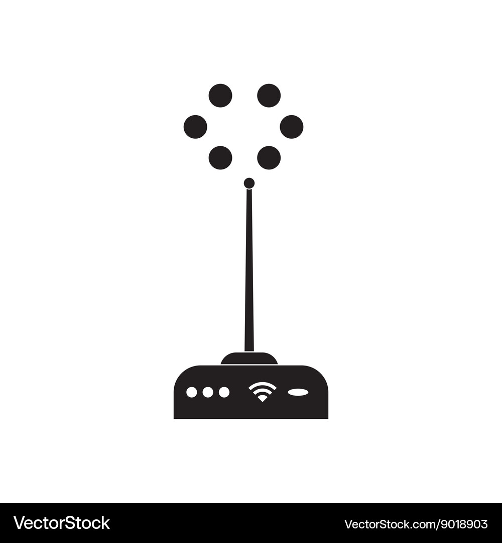 Flat icon in black and white wi fi modem Vector Image