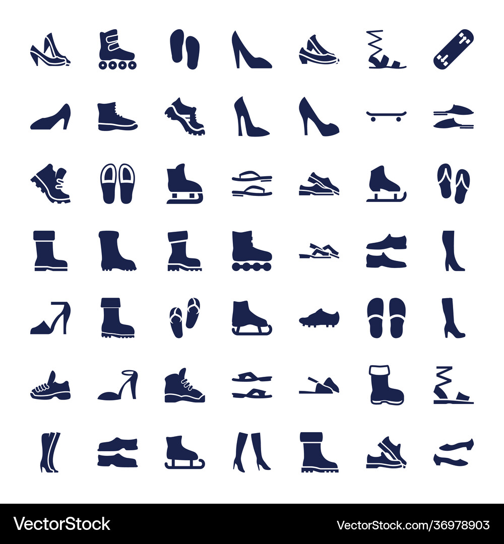 Footwear icons Royalty Free Vector Image - VectorStock