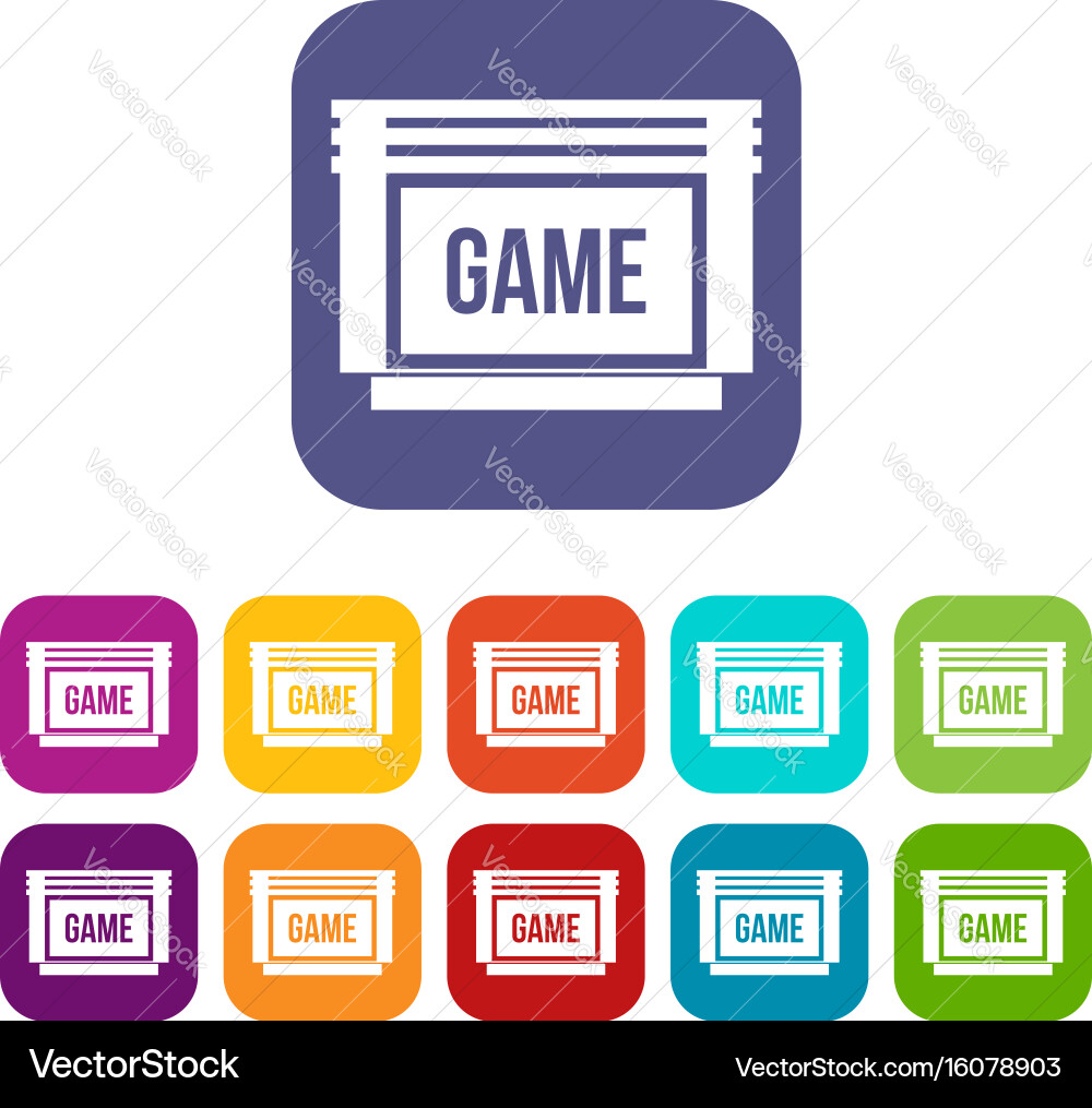 Game cartridge icons set Royalty Free Vector Image