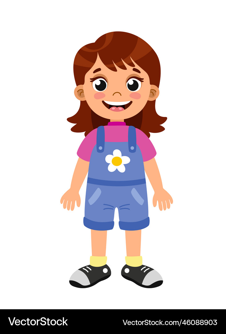 Girl standing for animation Royalty Free Vector Image