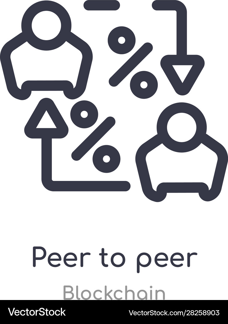Peer to outline icon isolated line from Royalty Free Vector