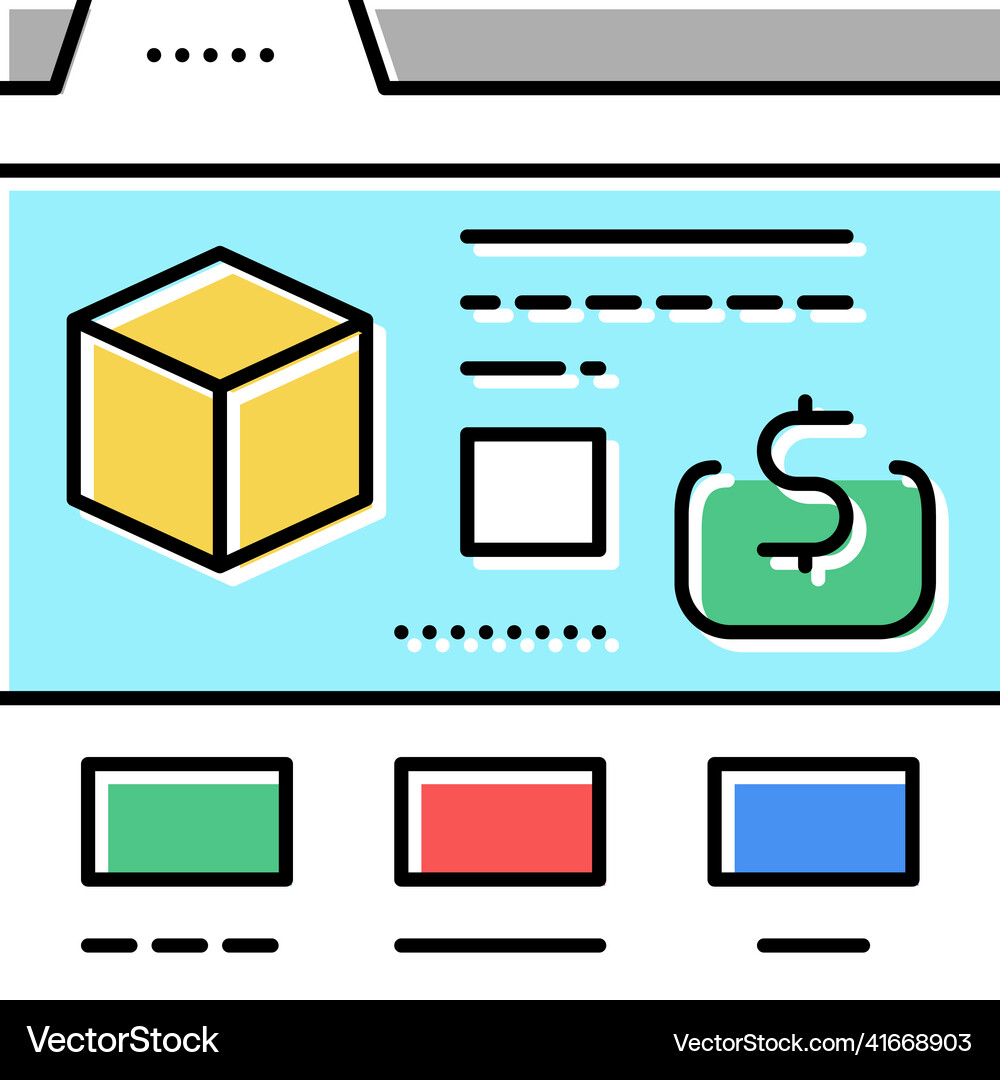 Sale page color icon Royalty Free Vector Image