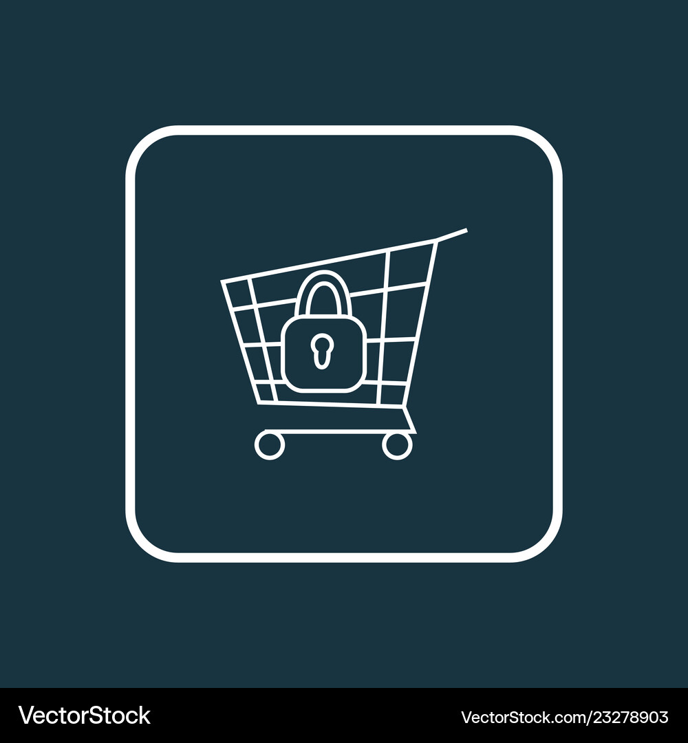 Secure shopping icon line symbol premium quality Vector Image