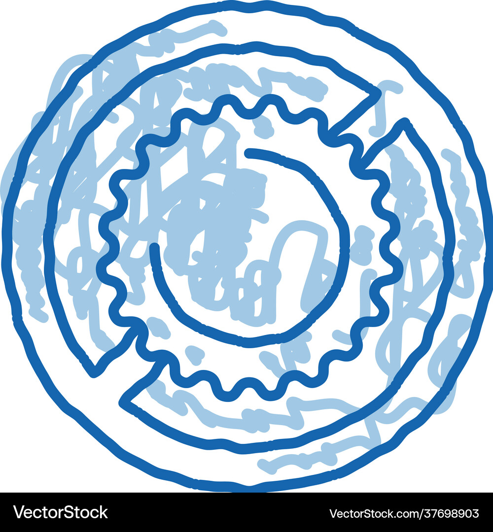 Sign against sun doodle icon hand drawn Royalty Free Vector