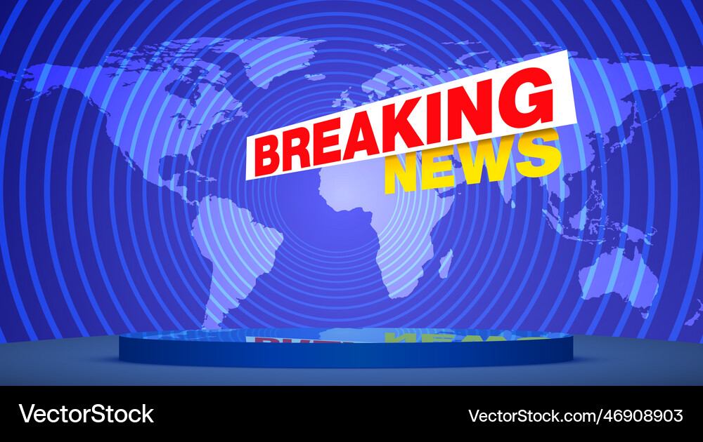 Stand and breaking news on lcd screen background i