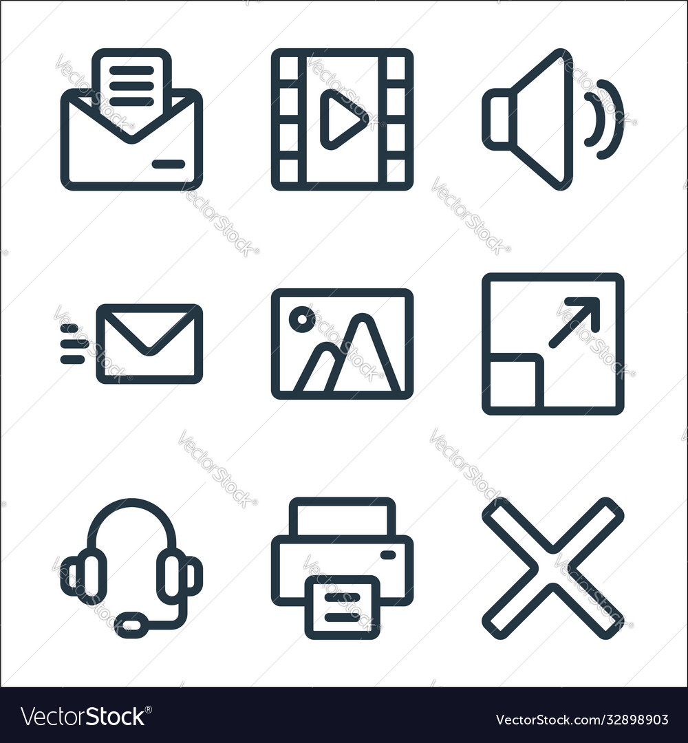 Ui line icons linear set quality line set Vector Image