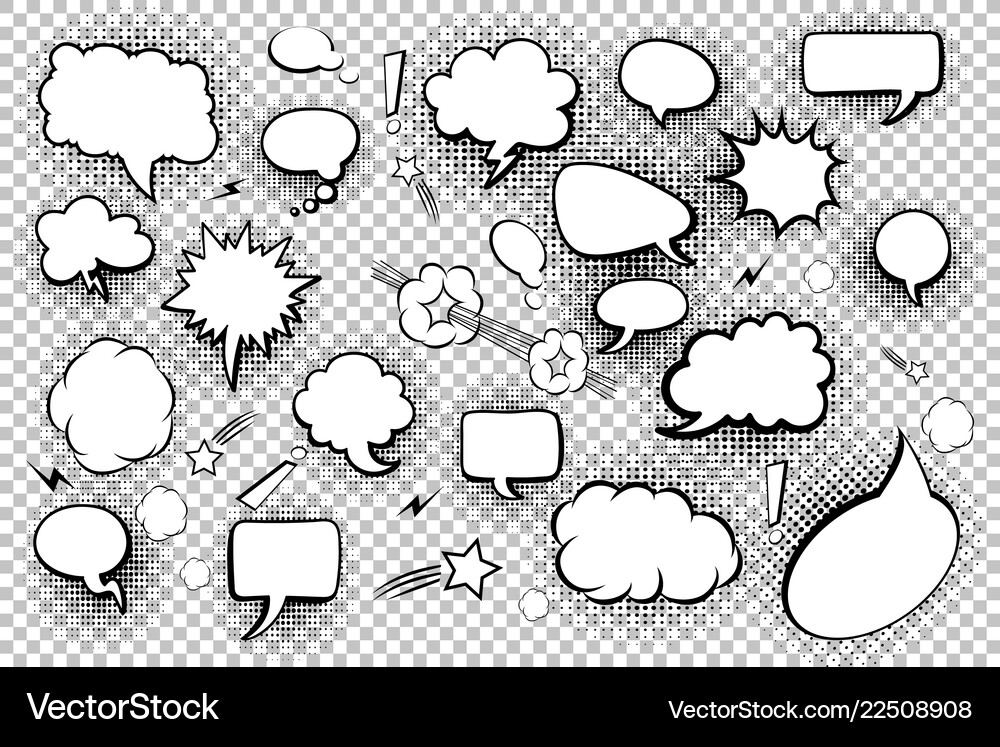 Blank speech bubbles set of comic Royalty Free Vector Image