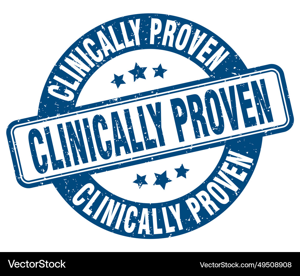 Clinically proven stamp clinically proven label Vector Image