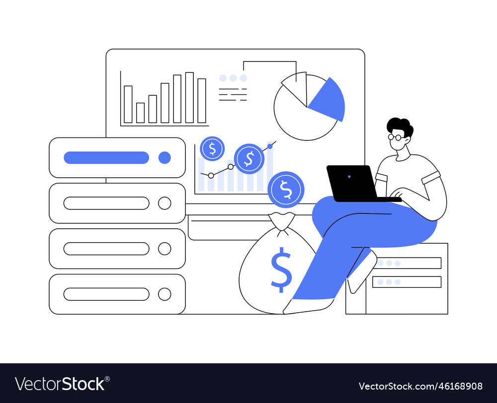 Data monetization abstract concept Royalty Free Vector Image Data monetization abstract concept Royalty Free Vector Image