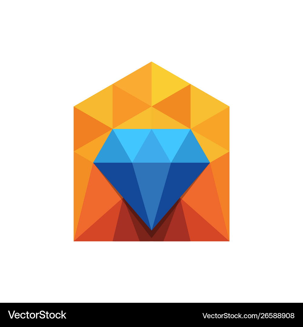 Diamond house real estate logo Royalty Free Vector Image